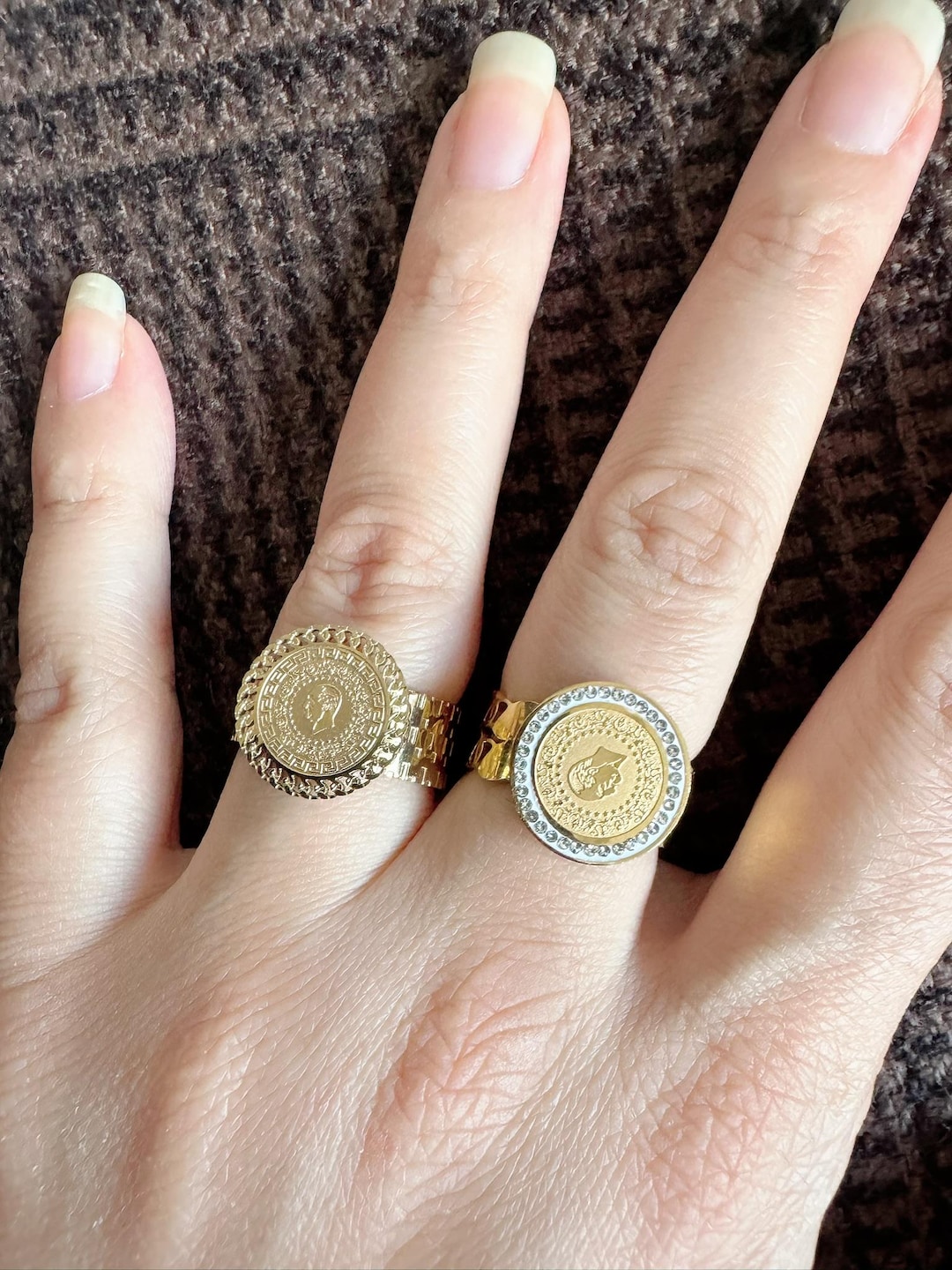 Gold Turkish Coin Ring: Vintage Inspired Watchband Jewelry - Etsy