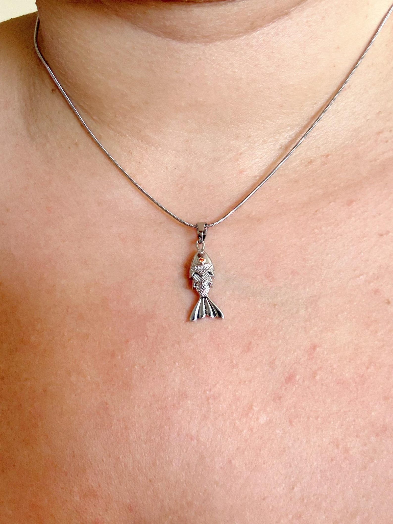Movable 3D Fish Charm Necklace: Pave Pisces Pendant, Sea Lover Gift - Etsy
