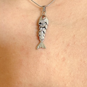 Movable 3D Fish Charm Necklace: Pave Pisces Pendant, Sea Lover Gift - Etsy