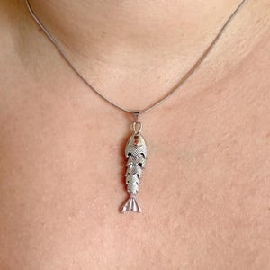 Movable 3D Fish Charm Necklace: Pave Pisces Pendant, Sea Lover Gift - Etsy