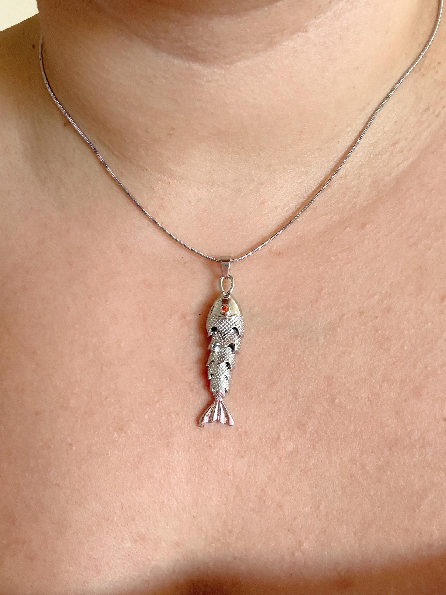 Movable 3D Fish Charm Necklace: Pave Pisces Pendant, Sea Lover Gift - Etsy