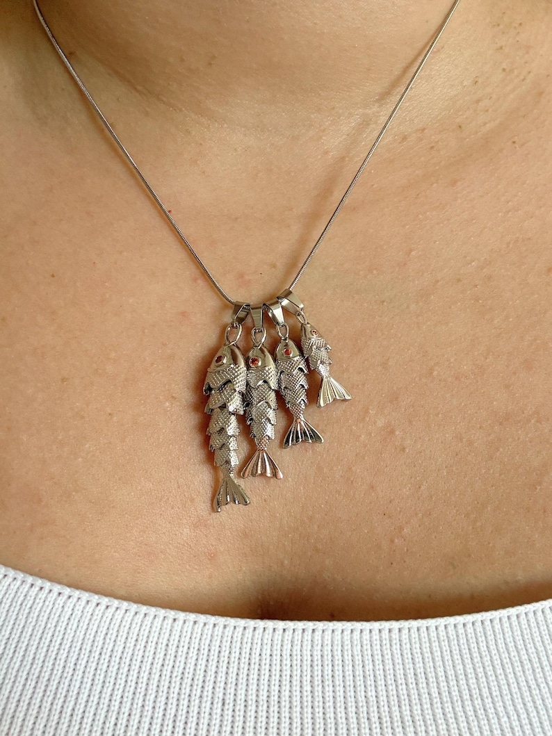 Movable 3D Fish Charm Necklace: Pave Pisces Pendant, Sea Lover Gift - Etsy