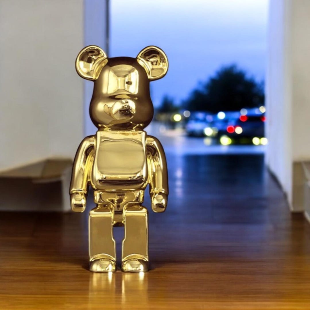 Bearbrick Style Figurine Modern Art Bear Statue for Desk & Shelf Decor ...