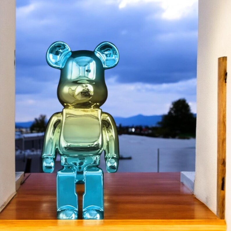 Bearbrick Style Figurine Modern Art Bear Statue for Desk & Shelf Decor ...