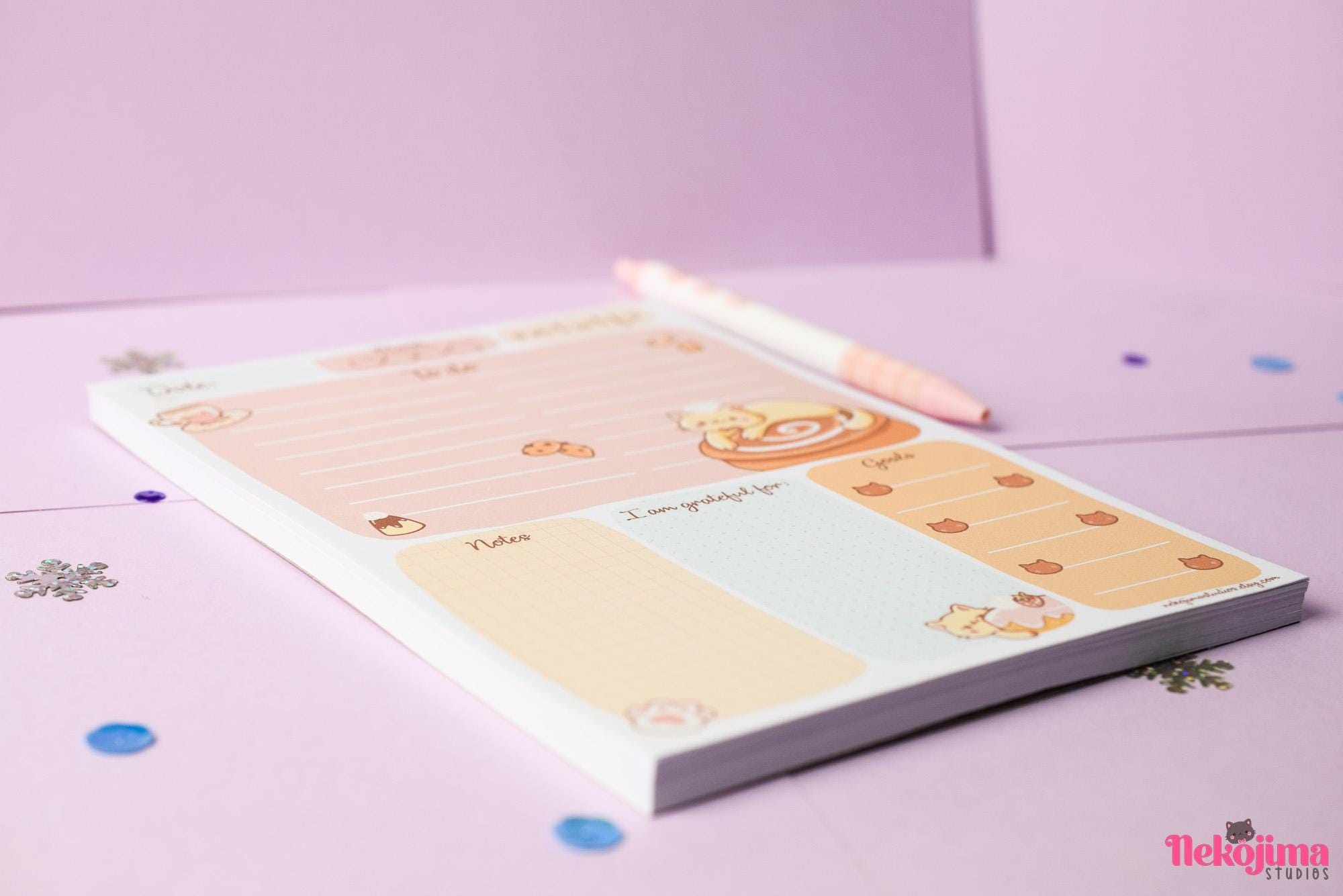 Kawaii A5 Daily Plan Pasty the Cat • Tear off Memo • Notepad Padpaper ...