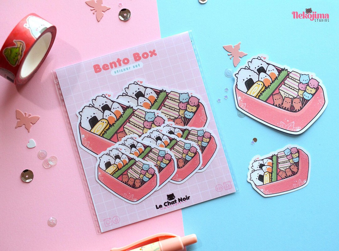 Kawaii Sticker Set Bento Box • Food Japan Stickers • Kawaii Stationery ...