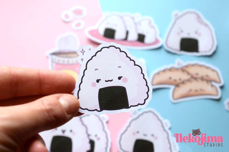 Kawaii Sticker Set Onigiri & Friends • Japan Food Stickers • Kawaii ...