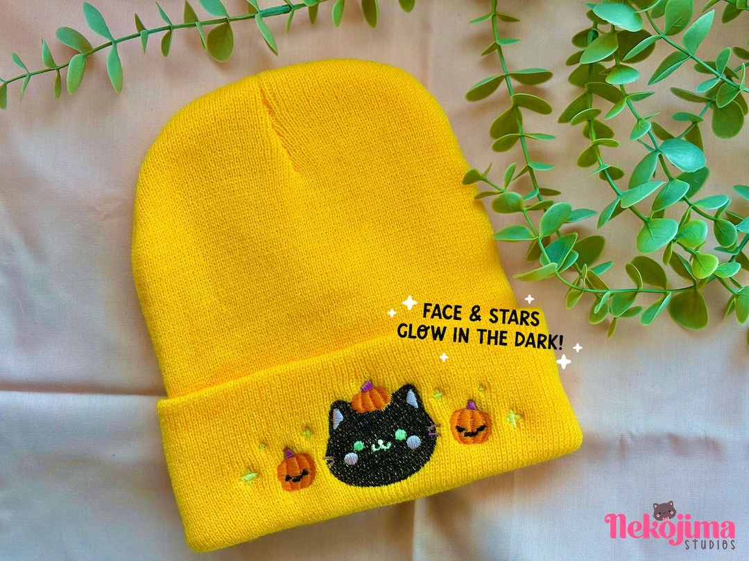 Kawaii Beanie Hat Pepper the Cat, Cute Winter Beanie, Fall Cat Beanie ...