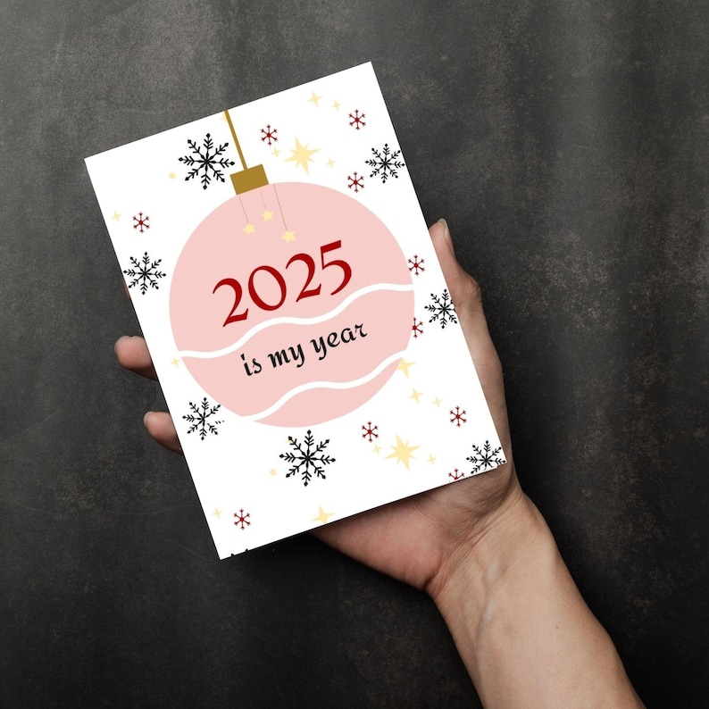 Printable New Year Card 2025 Card New Year Card Instant Download 5x7 ...