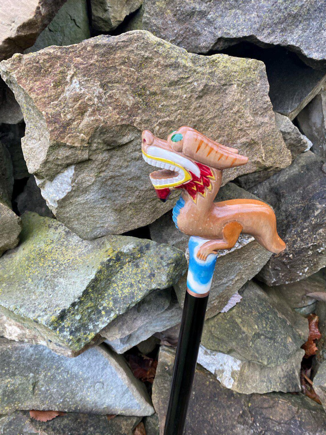 Chinese Dragon Cane Chinese Walking Stick Dragon Cane Wooden Walking ...