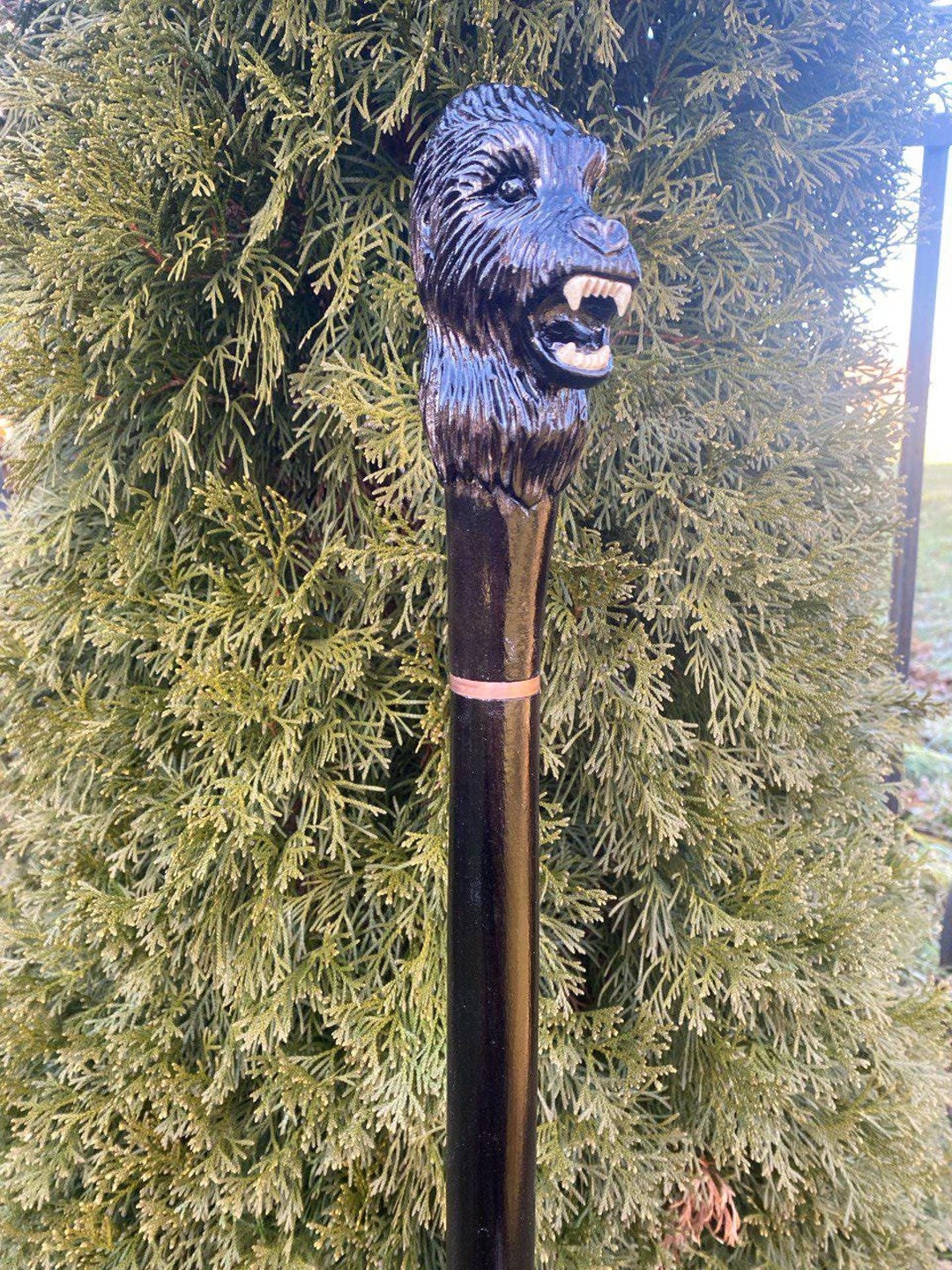 Gorilla Walking Hiking Stick Cane Kenya Africa Hardwood Carved Art ...