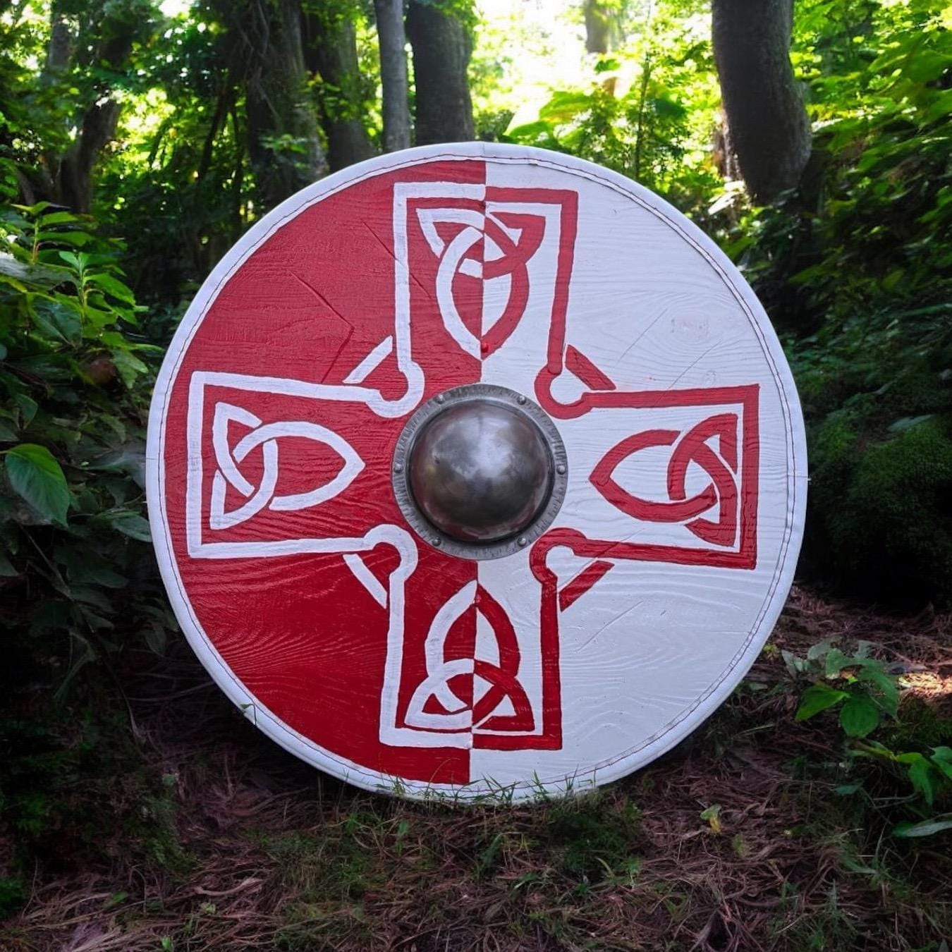 Celtic Cross Shield Celtic Knot Wall Decor Handcrafted Viking Shield ...