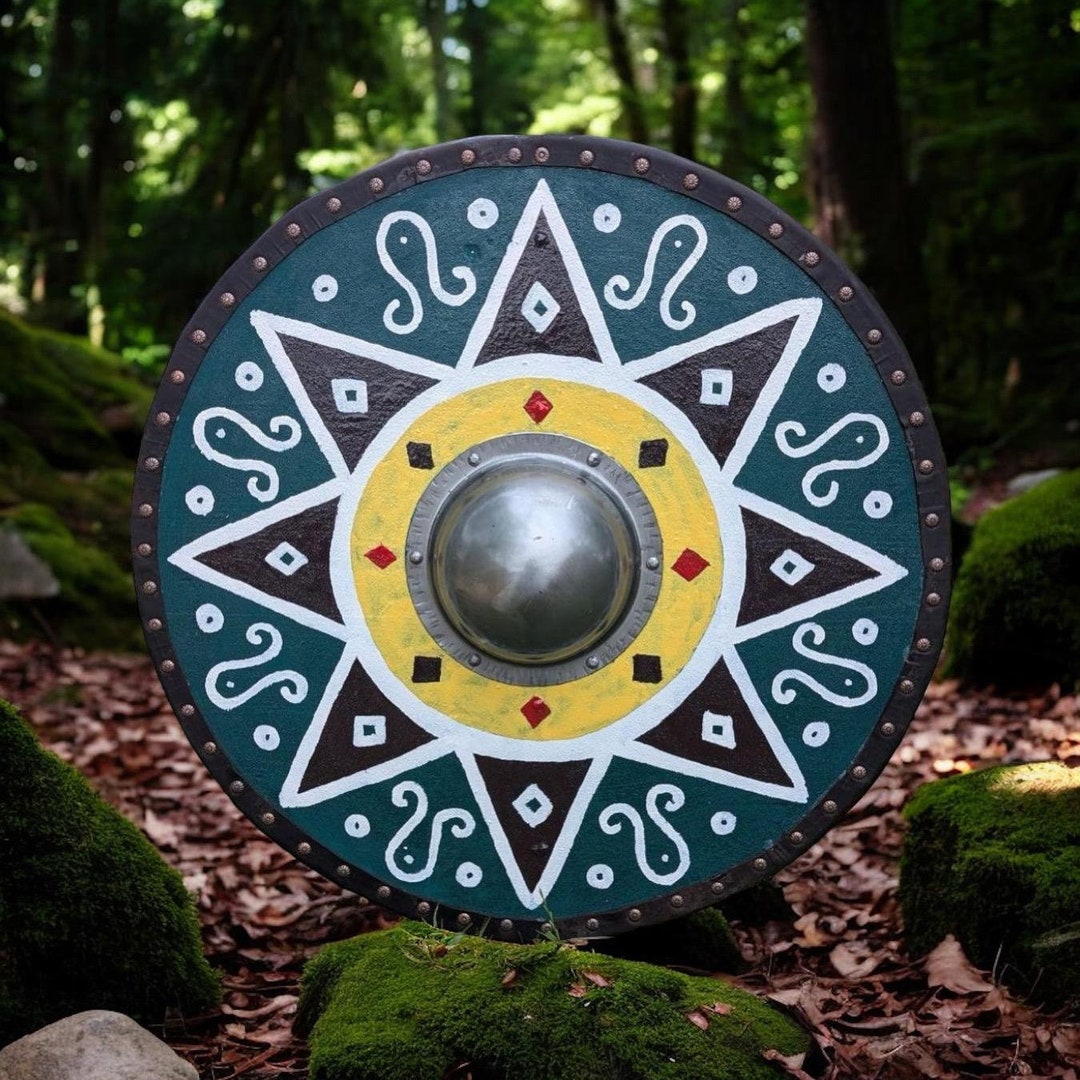 Shield With Arabic Painting Shield War Wall Decot Hand-painted Shield ...