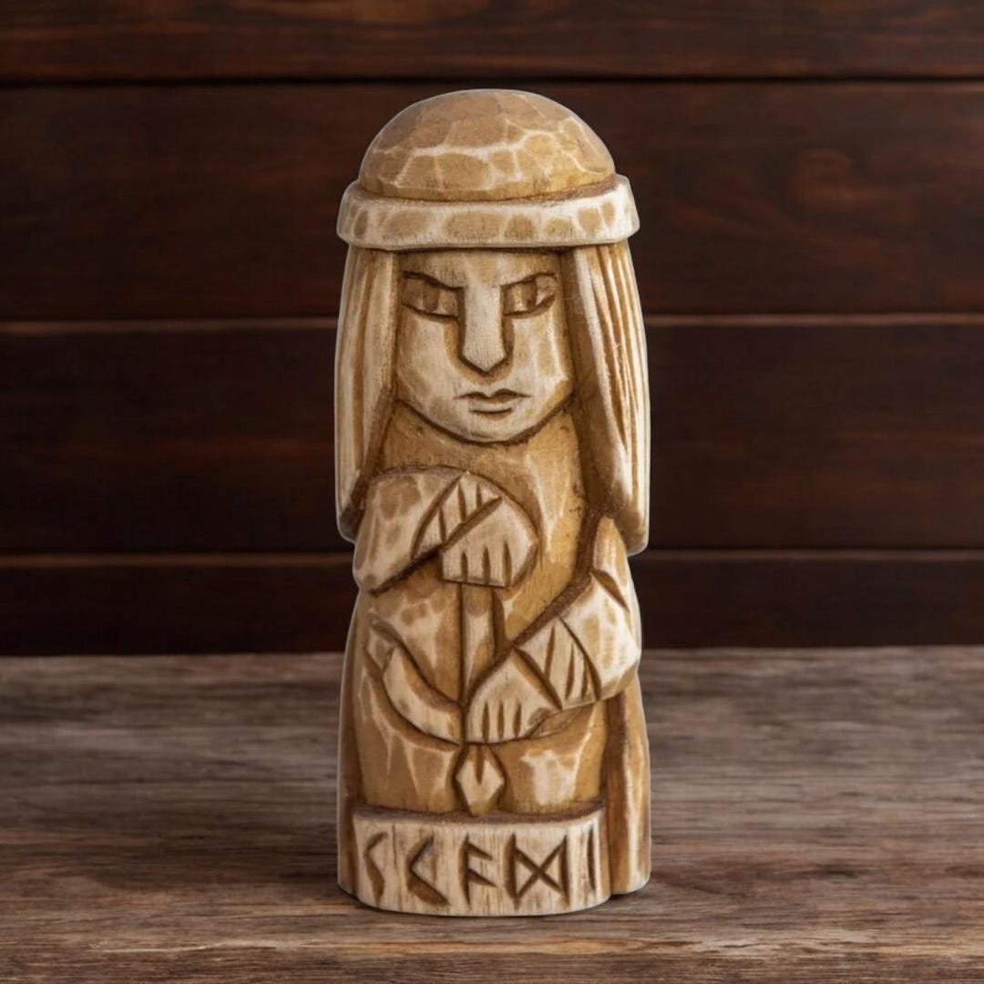 Skadi Statue Goddess Small Figurine Goddess Skadi Small Wooden Altar ...