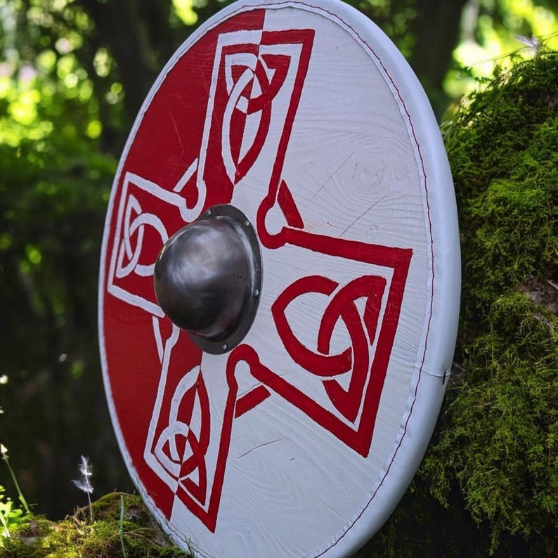 Celtic Cross Shield Celtic Knot Wall Decor Handcrafted Viking Shield ...