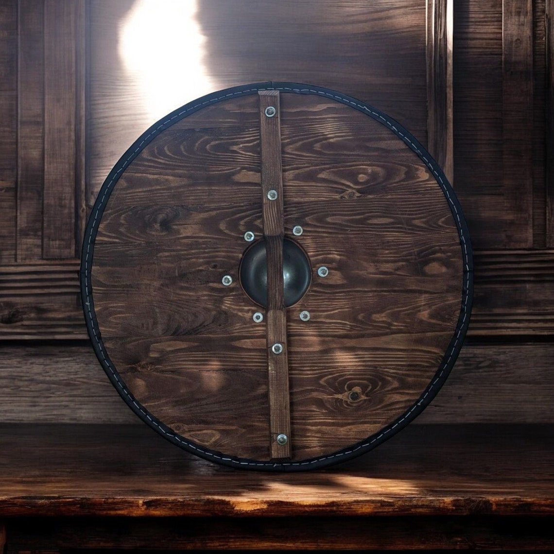 Viking Wolves Shield Balance in Life Wooden Viking Shield Viking Symbol ...