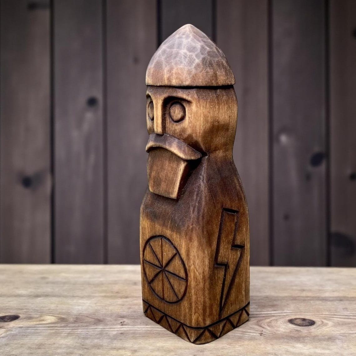 Hand Carved Wooden Slavic God Perun Slavic Gods Statues Slavic ...
