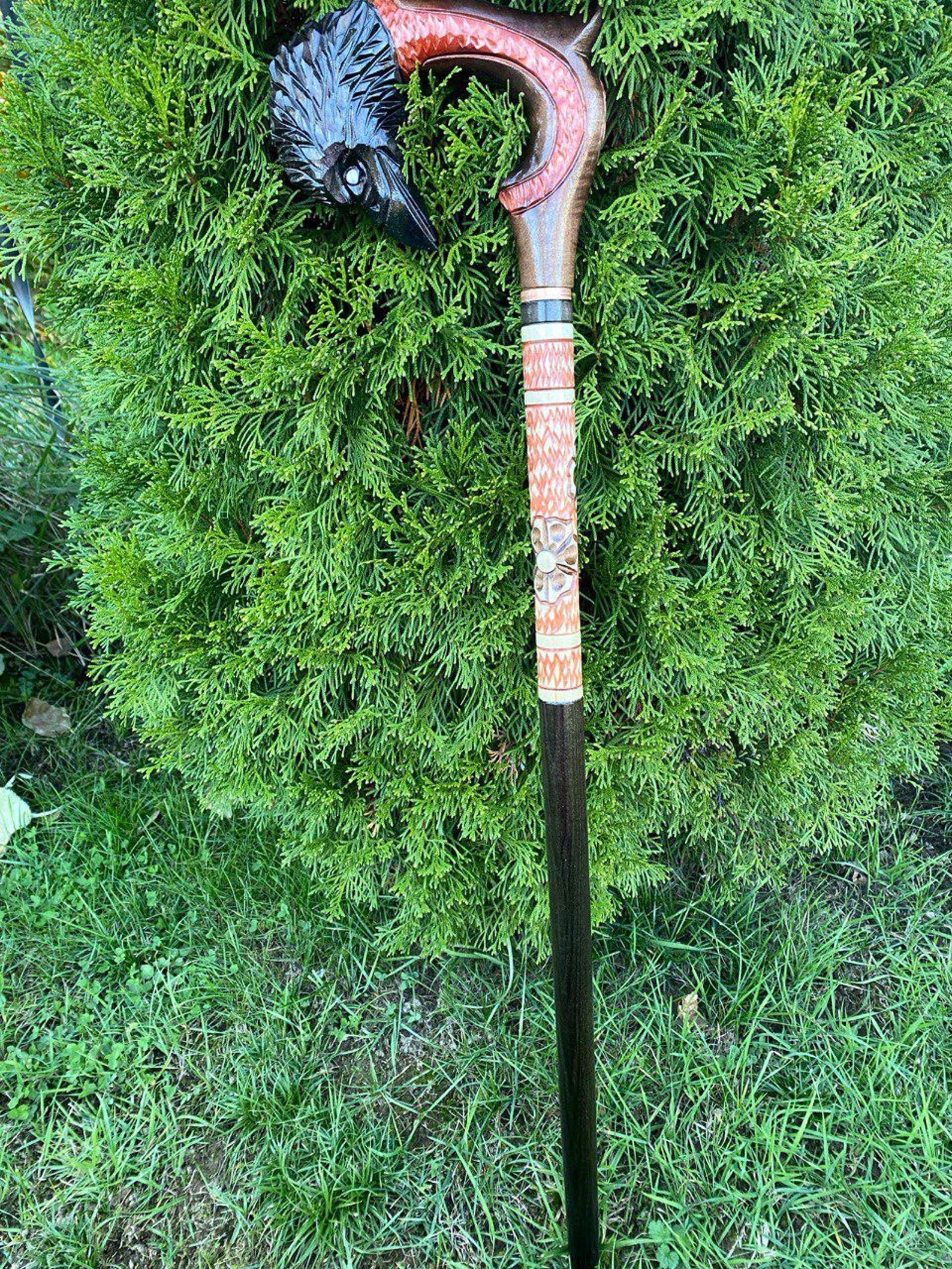 Norse Raven Walking Stick Odin Raven Norse Pagan Cane Norse Raven ...