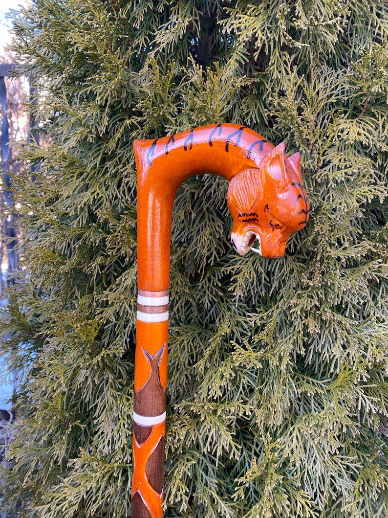 Tiger Walking Cane Wood Kenya Africa Stylish Walking Stick Wooden ...