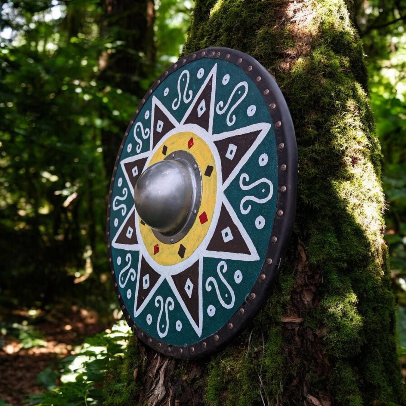 Shield With Arabic Painting Shield War Wall Decot Hand-painted Shield ...