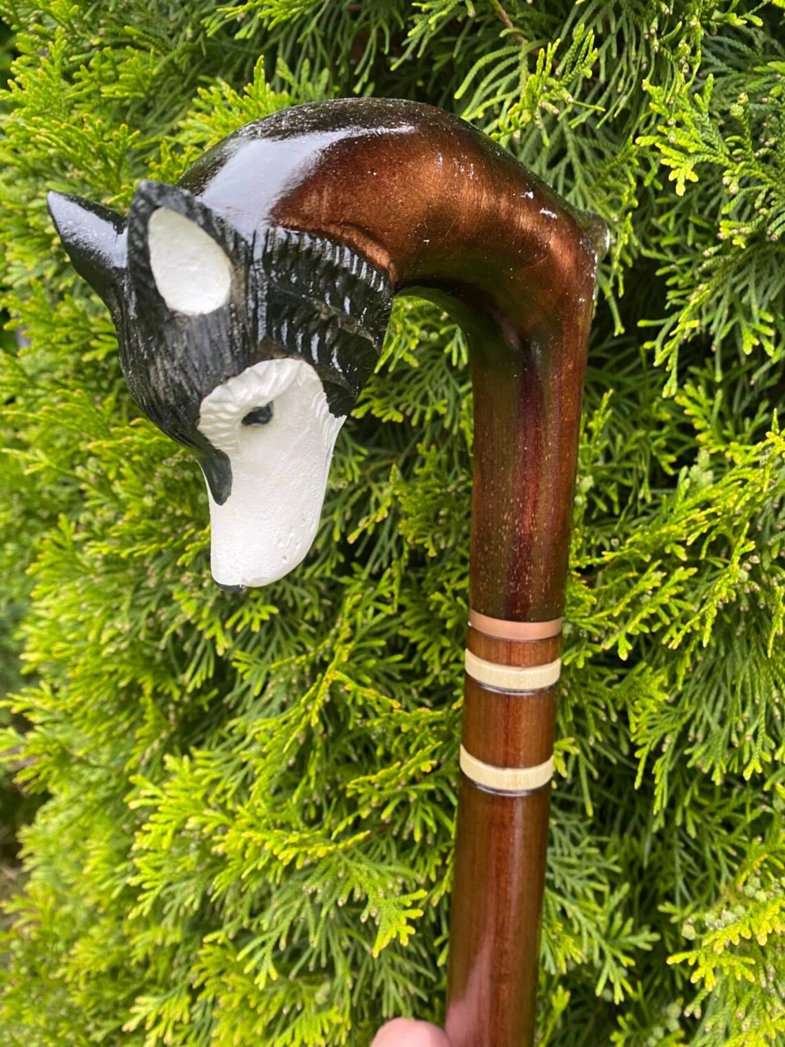 Wolf Norse Walking Stick Norse Viking Wolf Cane Viking Wood Carving ...