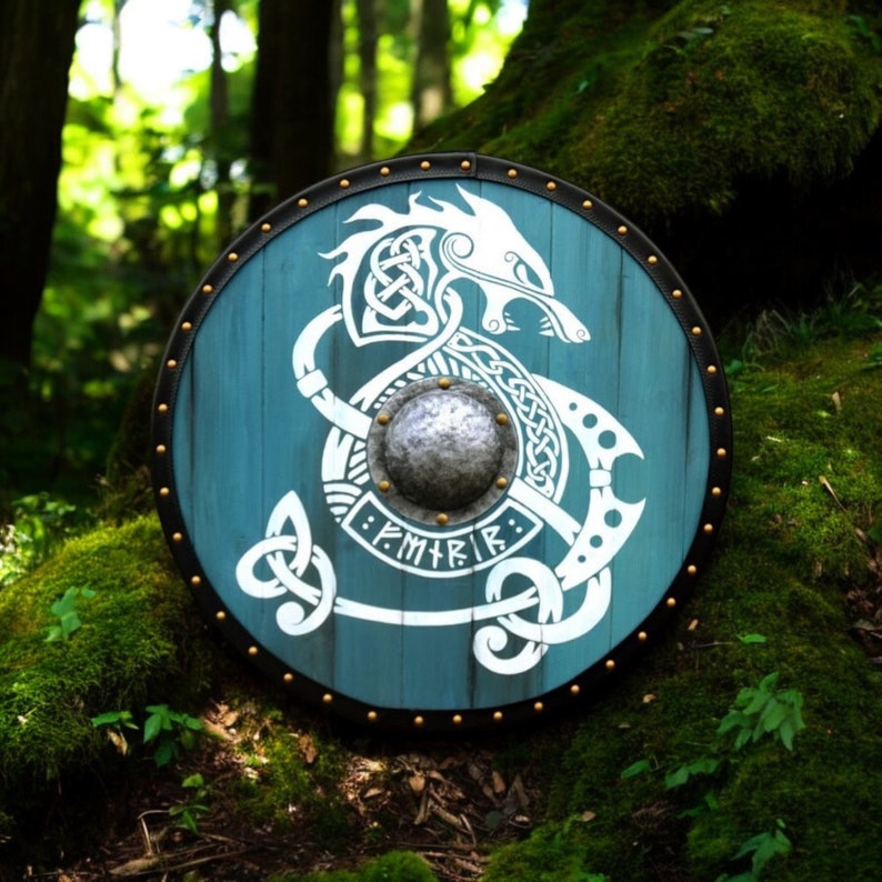 Fenrir Wolf Viking Shield Medieval Shield Custom Shield Norse Shield Larp Viking Shield Viking ...