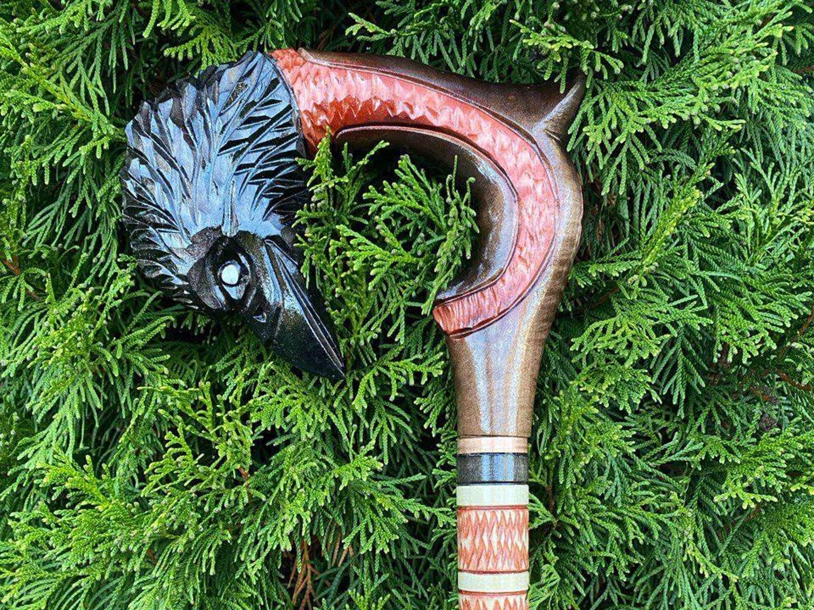 Norse Raven Walking Stick Odin Raven Norse Pagan Cane Norse Raven ...
