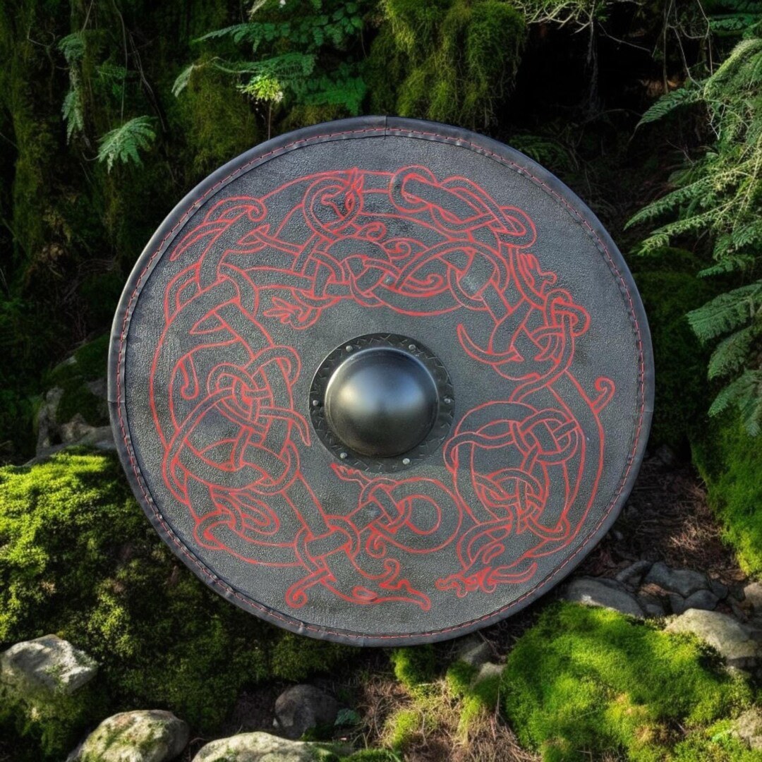 Wooden Viking Shield Norse Mythology Cosplay Shield Mediaeval Shield ...