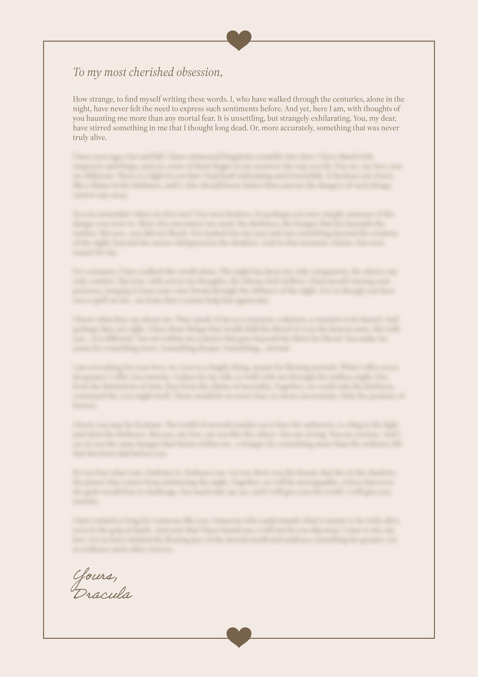 Dracula Love Letter, Comfort Character Letter, Bela Lugosi, Halloween ...