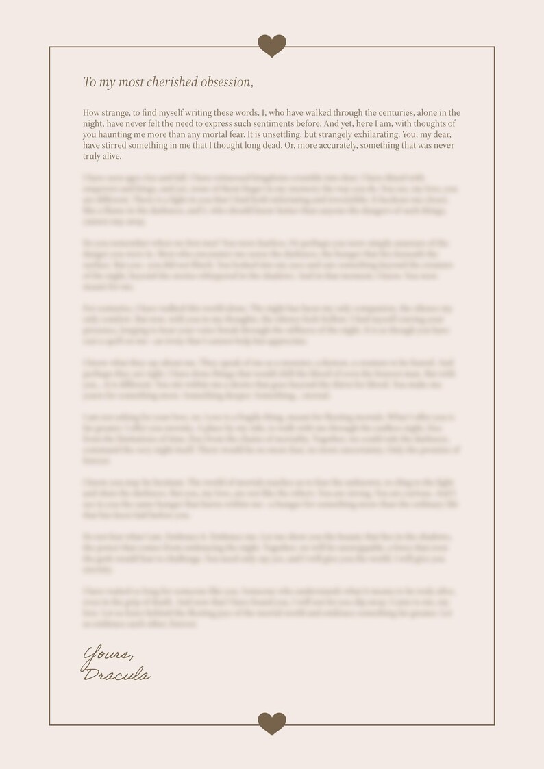 Dracula Love Letter, Comfort Character Letter, Bela Lugosi, Halloween ...