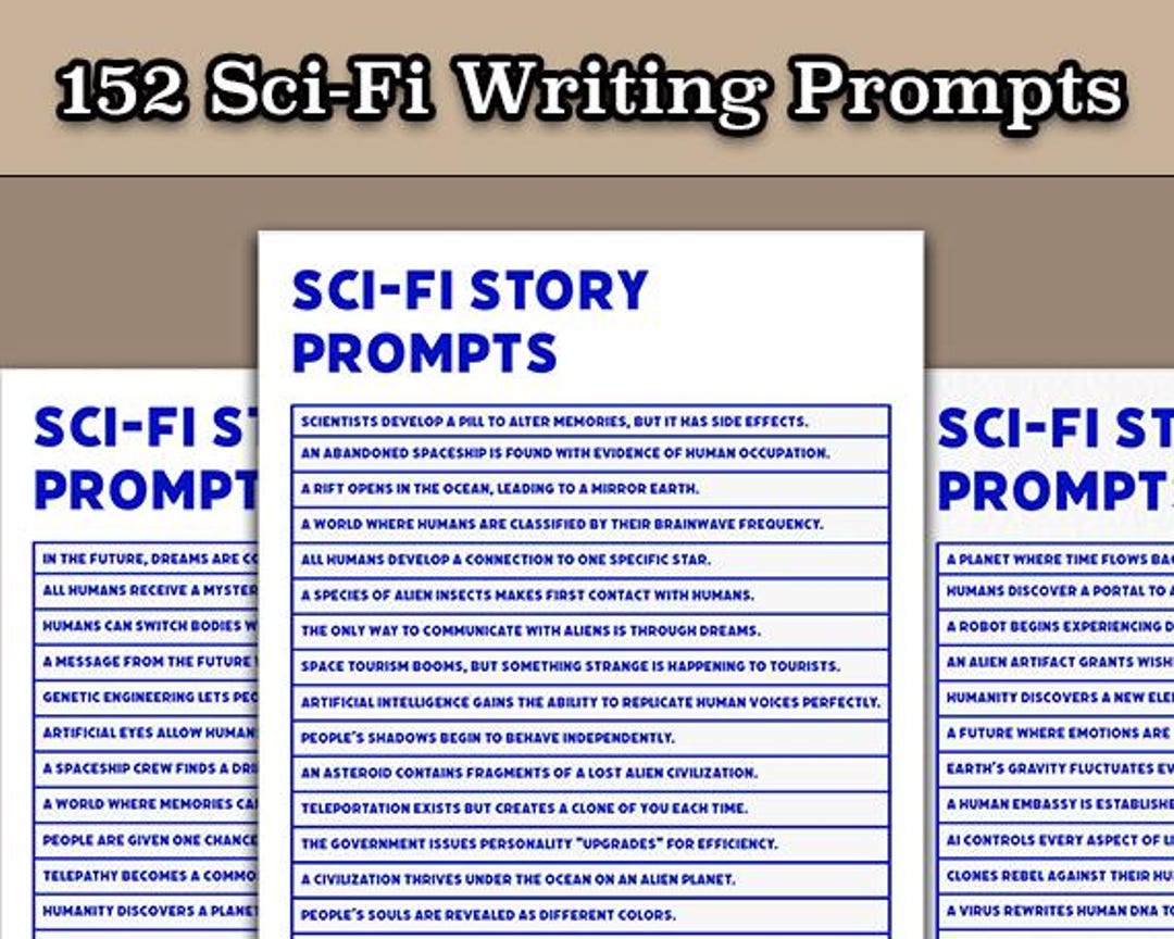 152 Sci-fi Writing Prompts Bundle, Printable, Journal, Minimalist ...