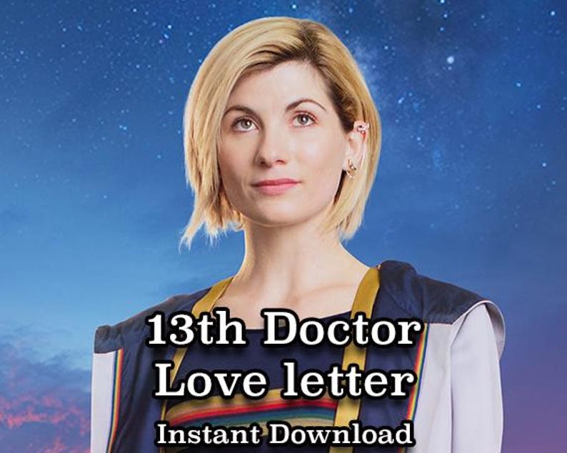 13th Doctor Love Letter, Comfort Character Letter, Doctor Who, Dr Who ...