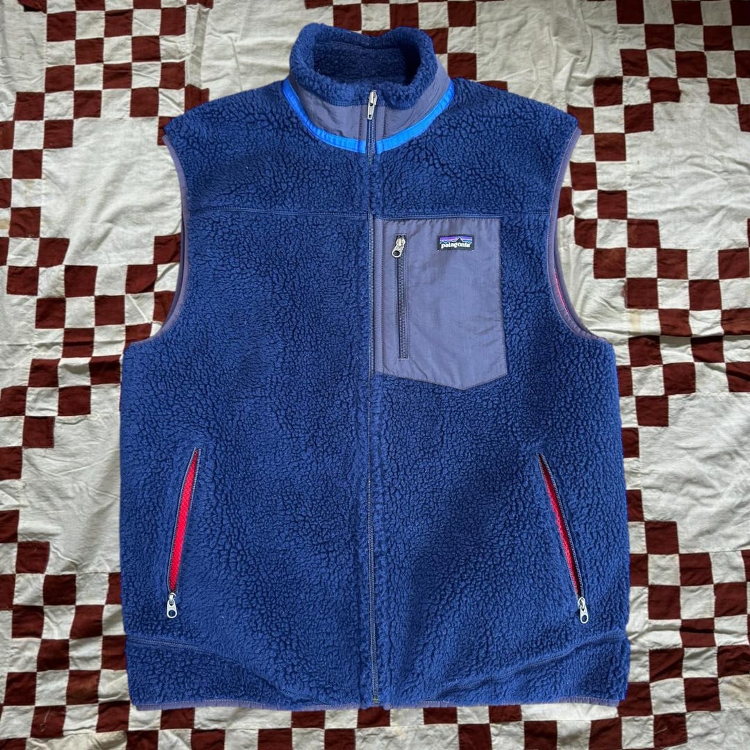 2013 Patagonia Navy Blue Deep Pile Vest Size Large - Etsy