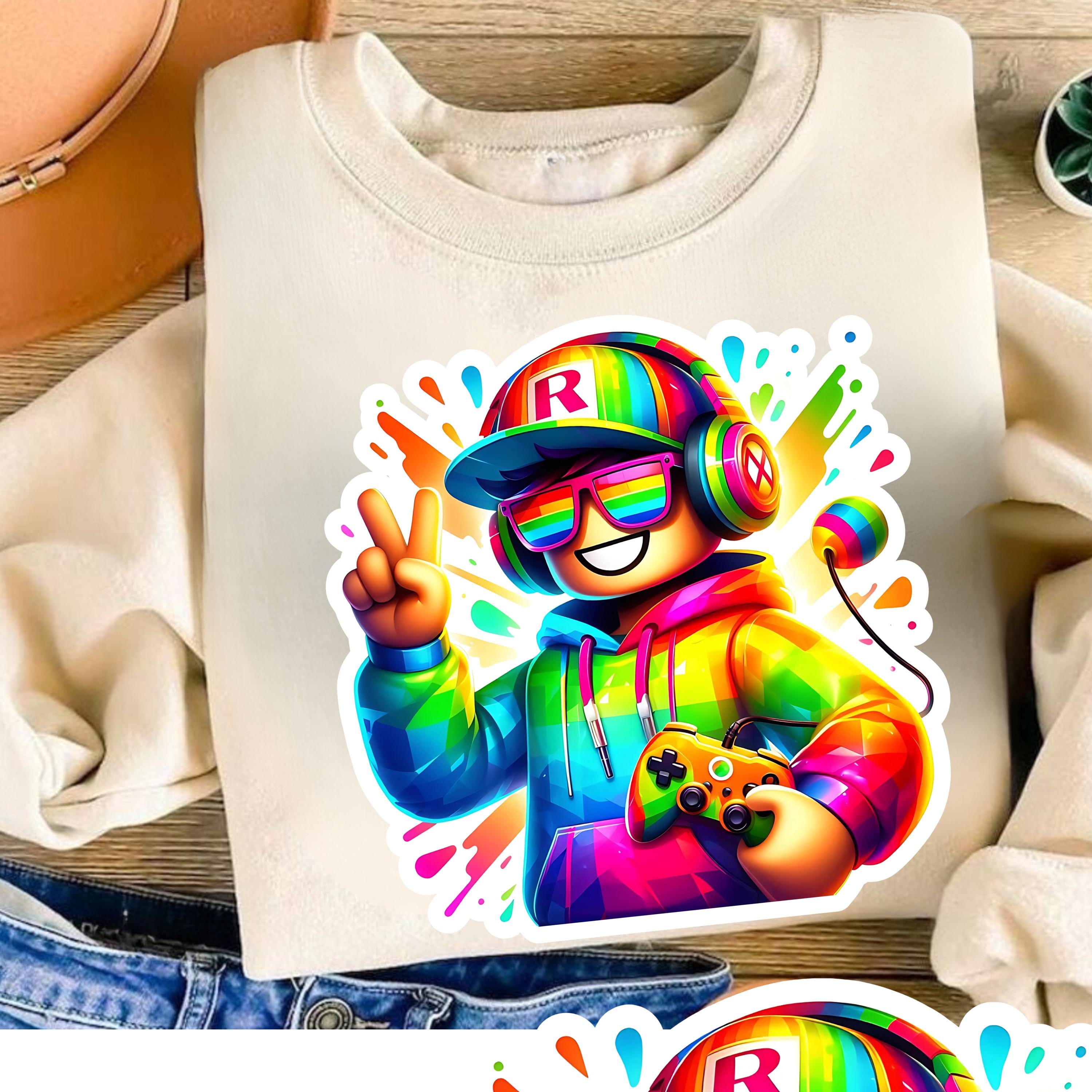 Roblox Png, Stylish Block Figure Art in Retro Neon Colors, 3D Digital ...