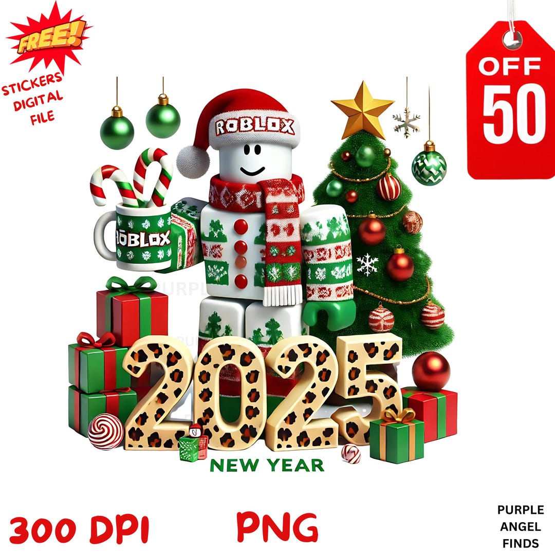 Roblox Happy New Year 2025 Png ,instant Download,roblox PNG File ...