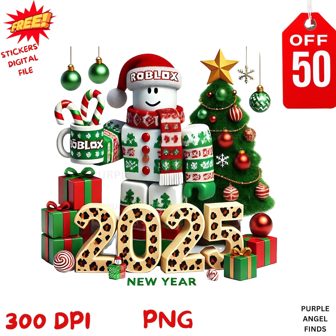 Roblox Happy New Year 2025 Png ,instant Download,roblox PNG File ...