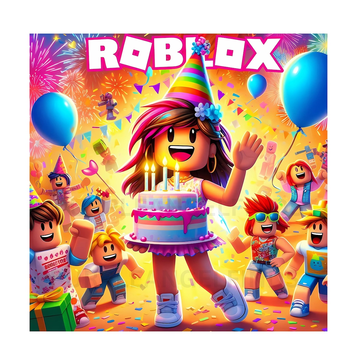 Roblox Happy Birthday Girl Png ,digital Download, Roblox Birthday, Girl ...