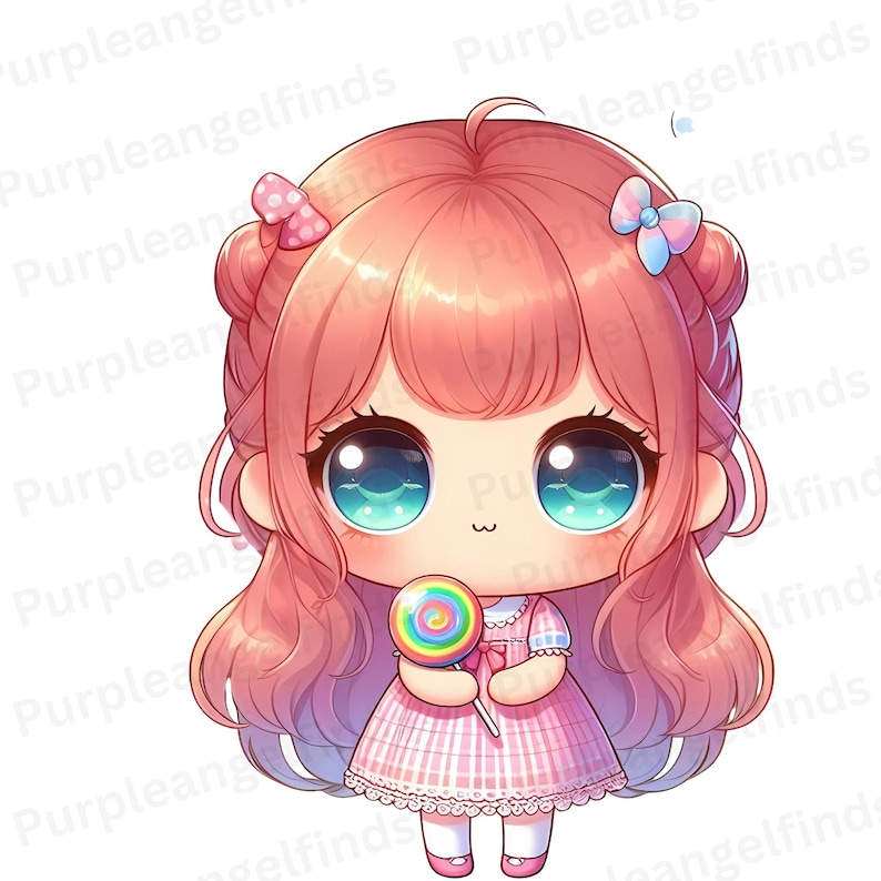 Chibi Kawaii Png, Adorable Lollipop Character, Instant Download, Cute ...