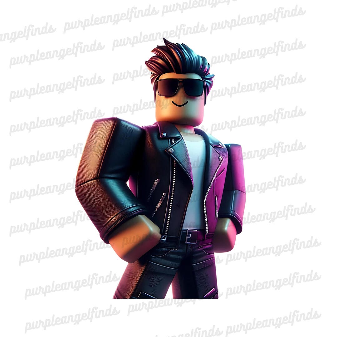 Roblox Stylish Block Figure Art in Retro Neon Colors 3D Digital ...