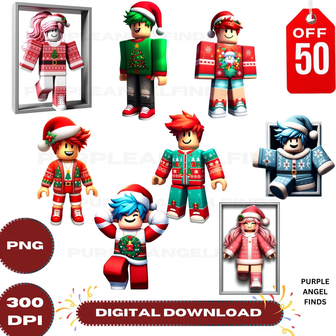 Roblox Christmas Bundle, Png, Svg Filesinstant Download,roblox PNG File ...