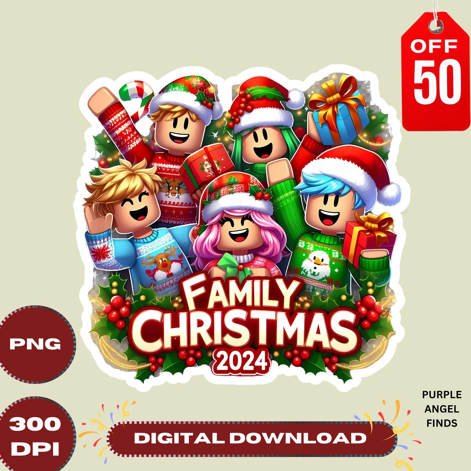 Roblox Family Png ,christmas Png,christmas Svg, Instant Download,roblox ...