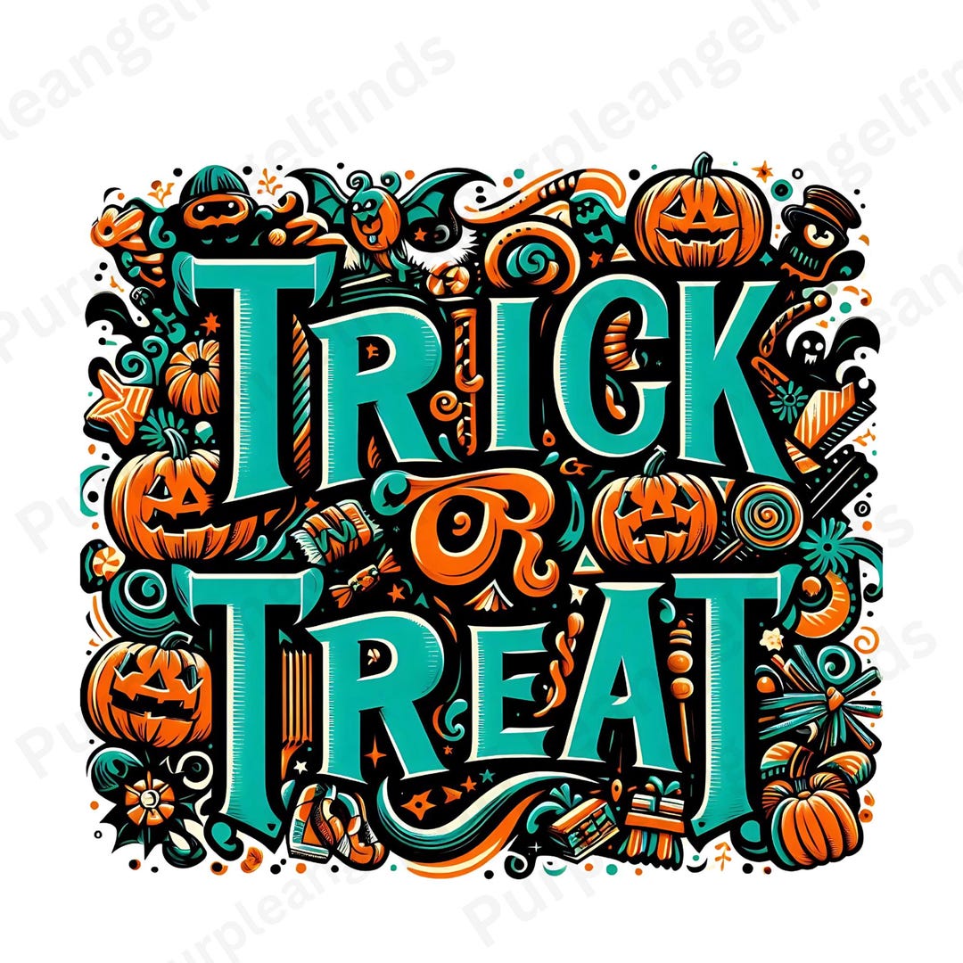 Colorful Trick or Treat Png, Halloween Sweatshirt,fun and Festive ...