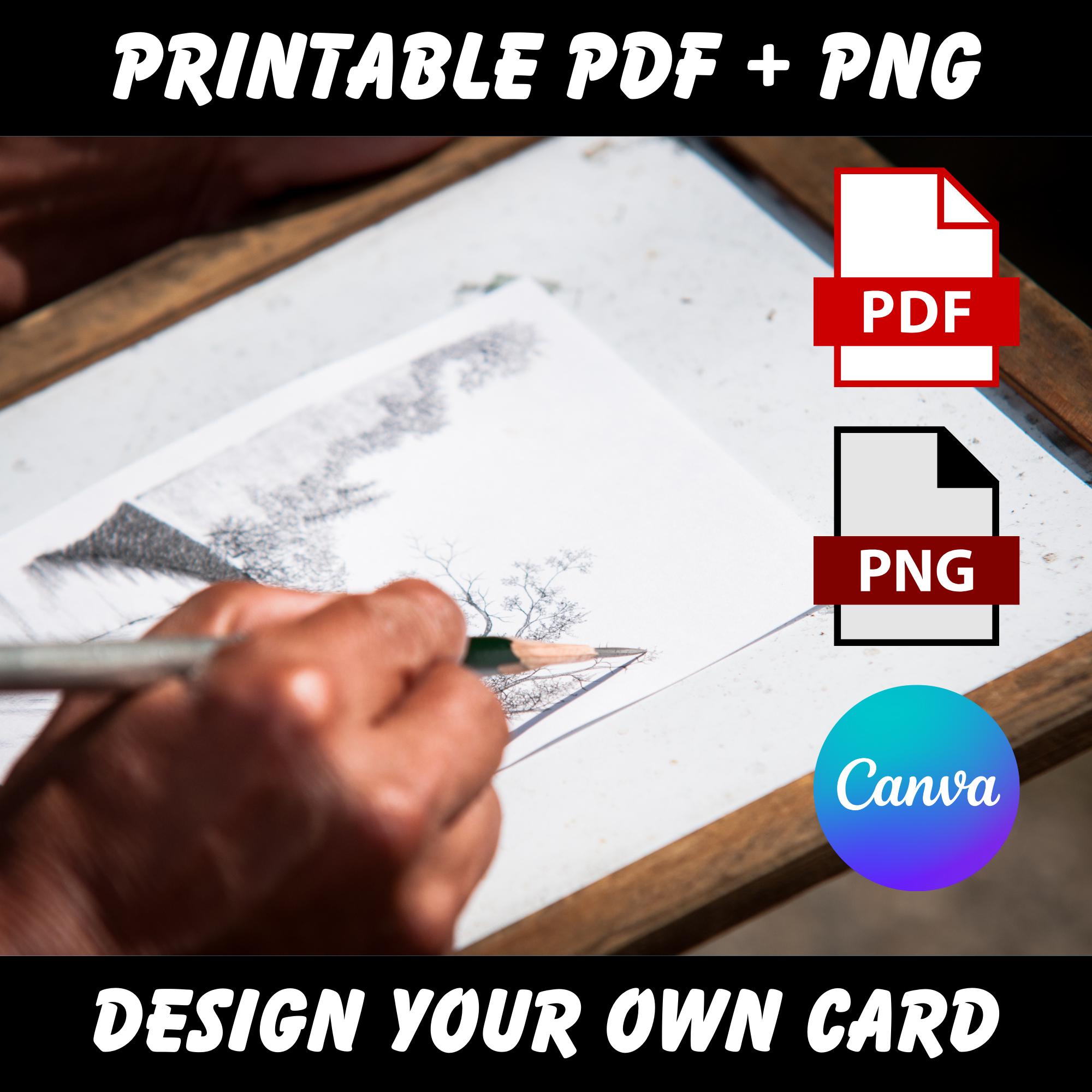 5x5 Editable Greeting Card Template – Instant Digital Download A4 - Etsy