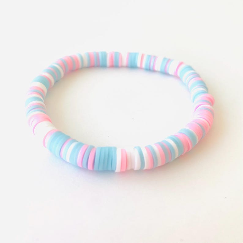 Cotton Candy Clay Bead Bracelet - Etsy
