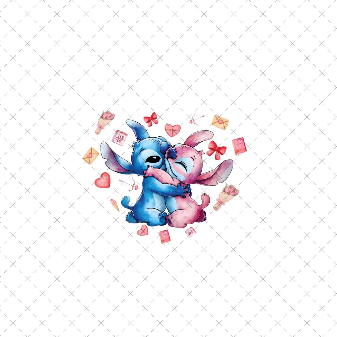 Stich Love Png, Happy Valentine's Day Stitch Png, Pink Print ...