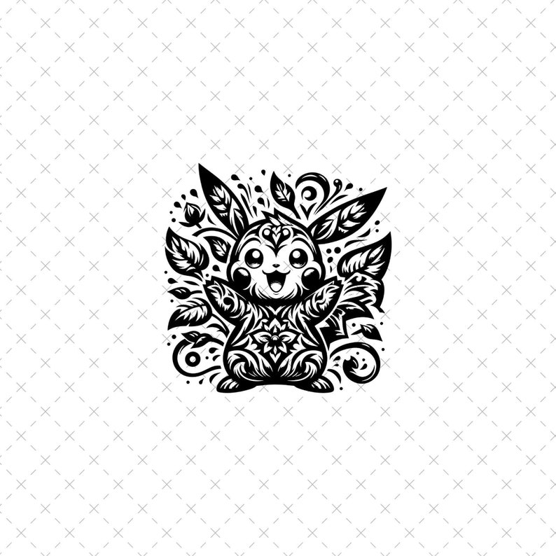 Pikachu Floral Clipart, Pokemon SVG PNG (digital Files) - Etsy