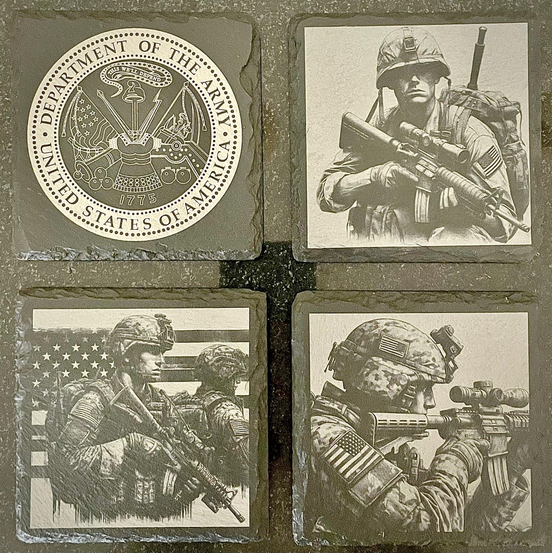 U.S. Army Slate Coaster Set (set of 4) - Etsy