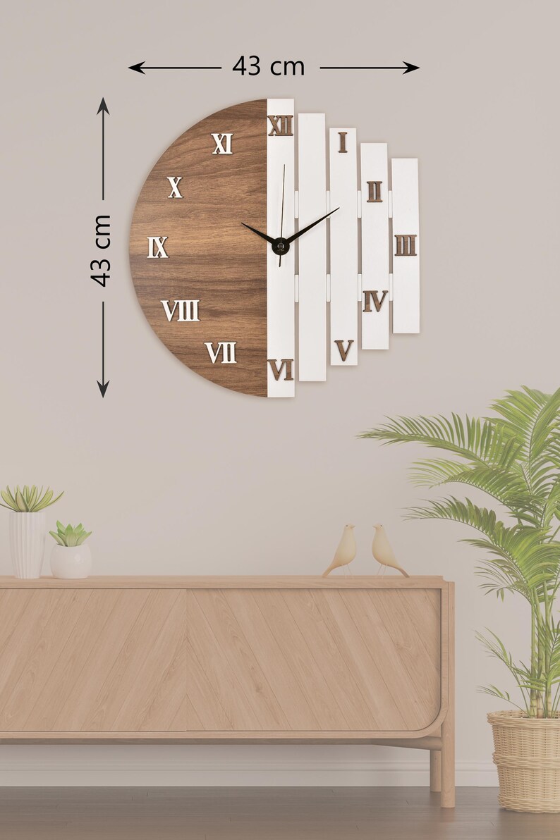 Wooden Decorative Roman Numeral Wall Clock - Etsy