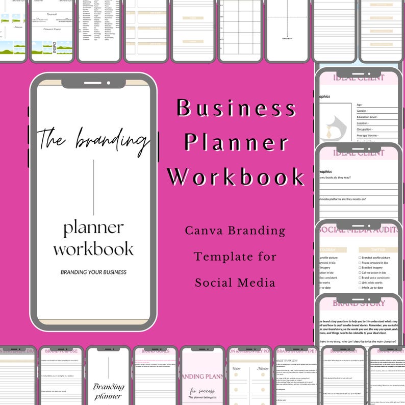 Business Planner Workbook- Canva Branding Template for Social Media - Etsy