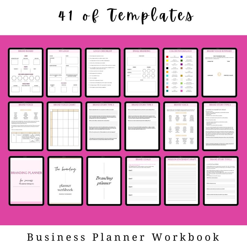 Business Planner Workbook- Canva Branding Template for Social Media - Etsy